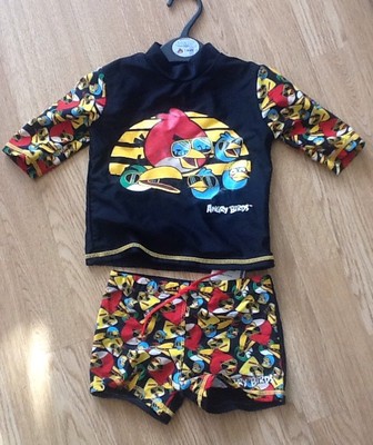 TU ANGRY BIRDS BOYS 2 PIECE SWIMMING COSTUME / SUNSUIT SIZE 3 YEARS ...