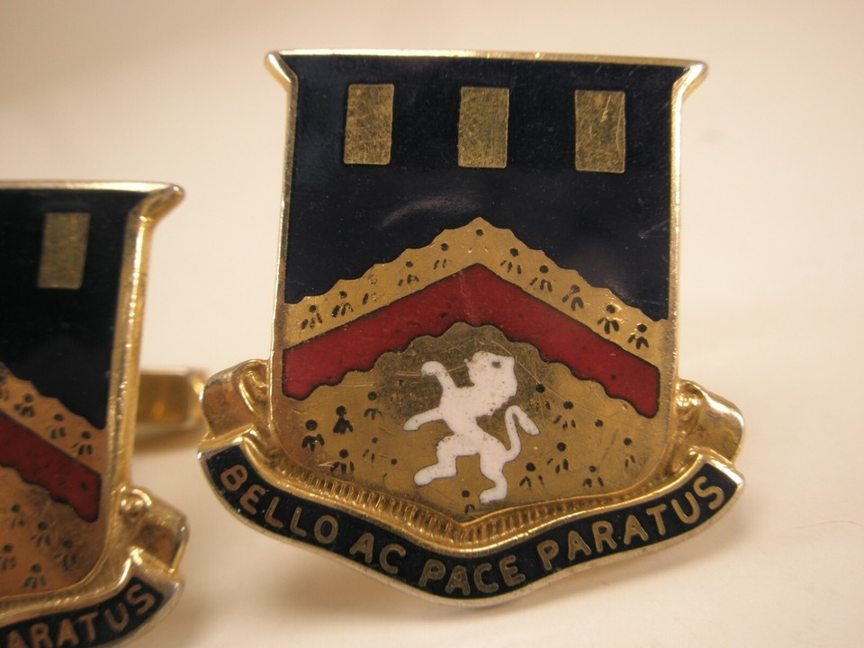 112th Engineer Battalion Unit Insignia Crest DUI Vintage SWANK Cuff ...