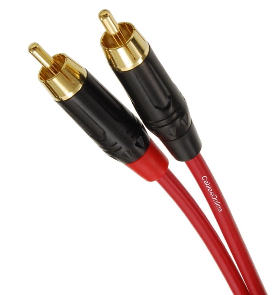 Dual-RCA Male/Female Ultra-Flexible Red Extension Audio Cable | eBay