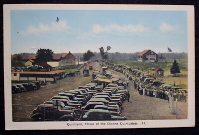 Vtg HOME OF THE DIONNE QUINTUPLETS Used 1940 -Vintage Cars-Line up to ...