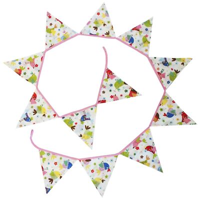 TWEET BIRDS COTTON BUNTING PARTY DECOR FLAGS PENNANT - 12 Flags **FREE ...