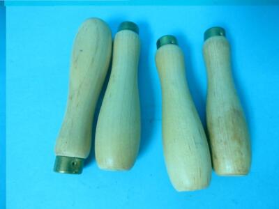 New Lot of 4 Wooden File Chisel Wood Tool Handle 4 3/4" Metal Ferrule ...