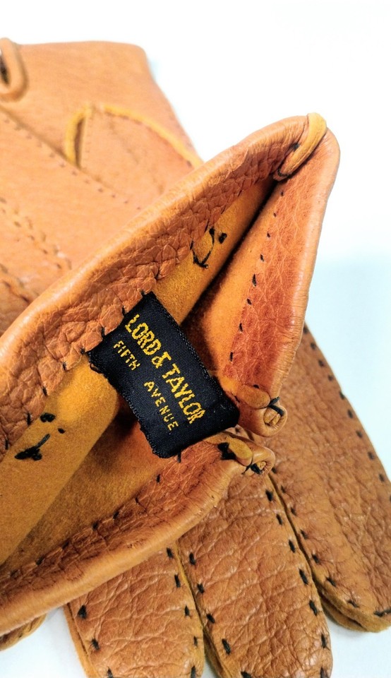 Vintage Lord & Taylor Women's Genuine Pig Skin Gloves with Gold Chain ...