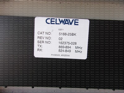 CELWAVE 5188-25BK DUPLEXER 800MHz RANGE | eBay