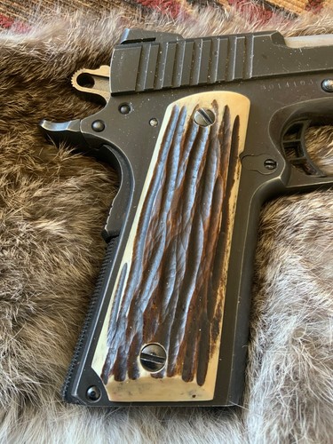1911 grips, Camel Bone, full size 1911, jigged stag Finish (623V) | eBay