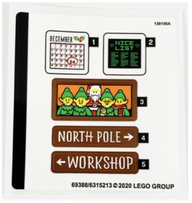 New LEGO Sticker Sheet - From Winter Village Elf Club House Set 10275 ...