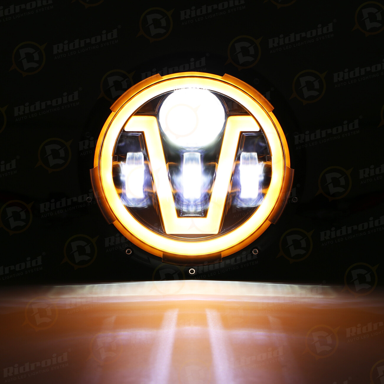 For VW Dune Buggy Rail Buggy 2PCS 7" Round LED Headlights Halo DRL Turn ...