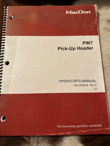 MacDon PW7 Pick-Up Header Operators Manual | eBay