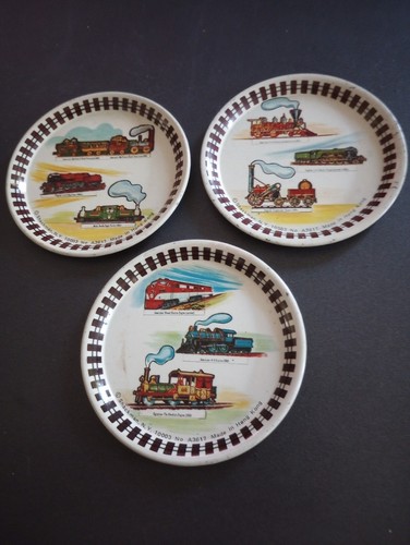Lot Of 3 Vintage Shackman Train Metal Drink Coasters Railroad Engines ...