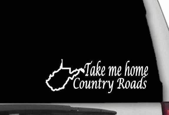 CW4001 Take Me Home Country Roads Sticker Decal FREE SHIPPING West ...