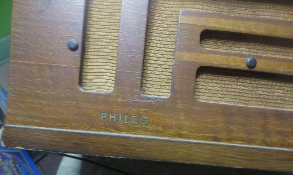 Vintage Philco 38-9 Tube Radio Untested tattered cord Parts or Repair ...