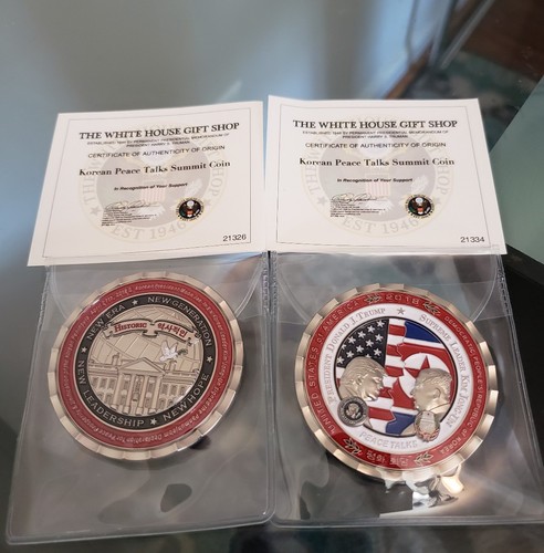 2 LIMITED EDITION DONALD TRUMP-Kim JONG-UN KOREAN PEACE TALKS SUMMIT ...