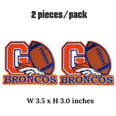2PCS GO Denver Broncos Embroidered Iron On Patch | eBay