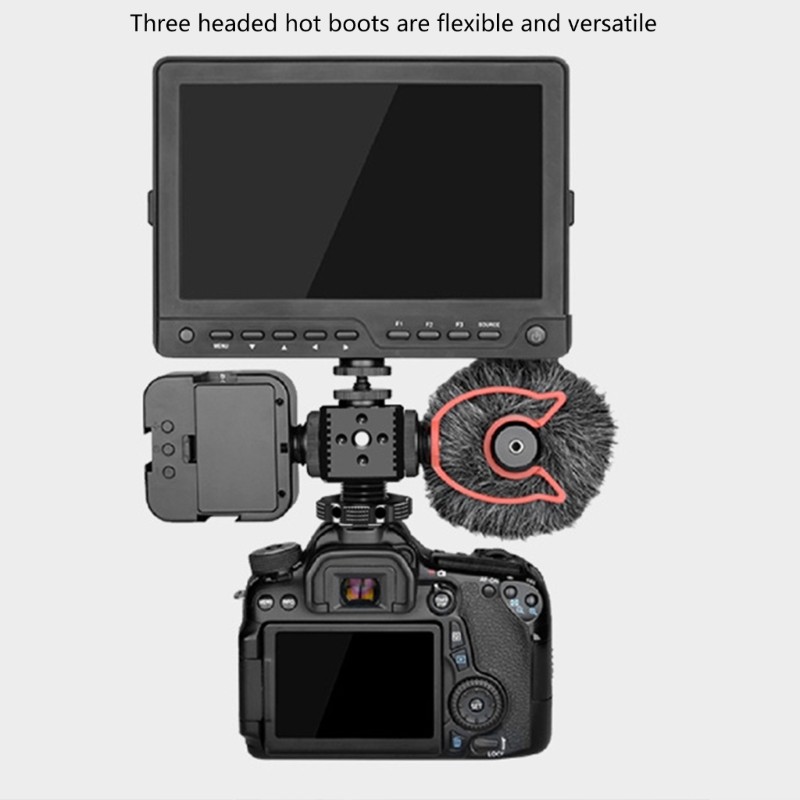 Expandable Triple Hot Shoe Base Bracket for Camera Photography Studio ...
