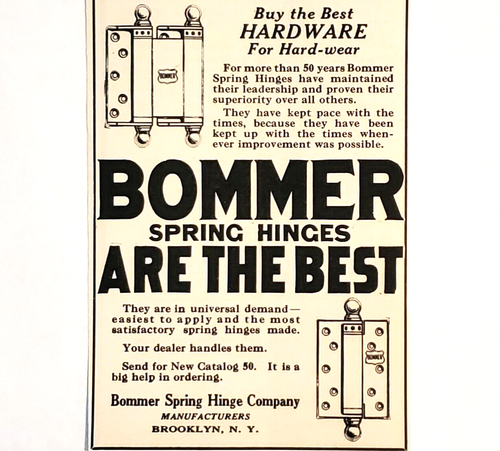 1927 Bommer Spring Hinge Co, Brooklyn New York NY, Vtg Magazine Print ...