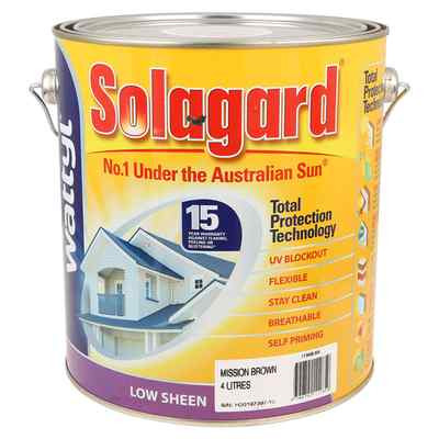 Wattyl Solagard Exterior Paint Low Sheen LIGHT BASE, 1L, 2L, or 4L ...