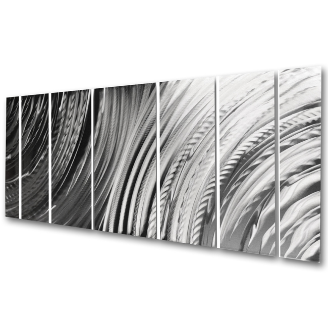 Silver Wall Art Panels Large Metal Wall Decor Modern Abstract ...