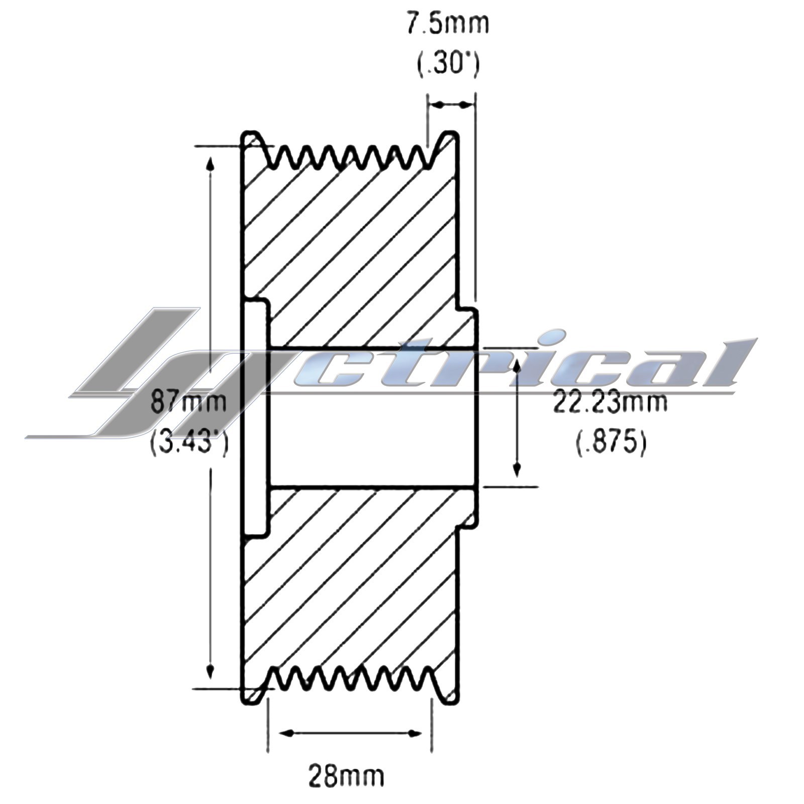 8 Groove Alternator Pulley Fits FREIGHTLINER 21SI 25SI 26SI 30SI MED ...