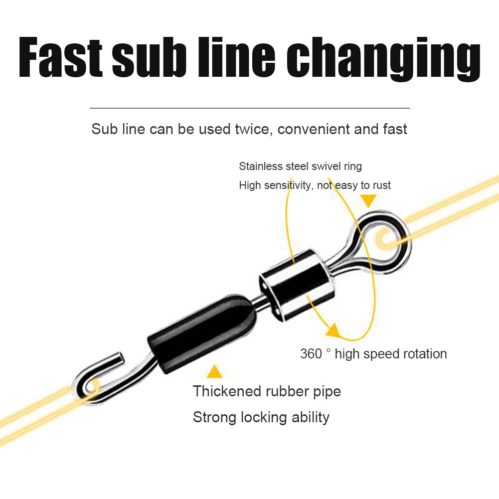 30pcs Ball Bearing Swivel Rings Fishing Connector Fast Link Hooks ...