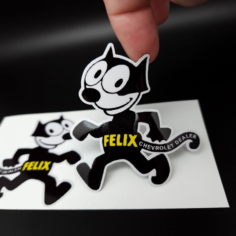 2 FELIX CHEVROLET DECALS, Left & Right, Vinyl STICKERs, car racing, hot ...