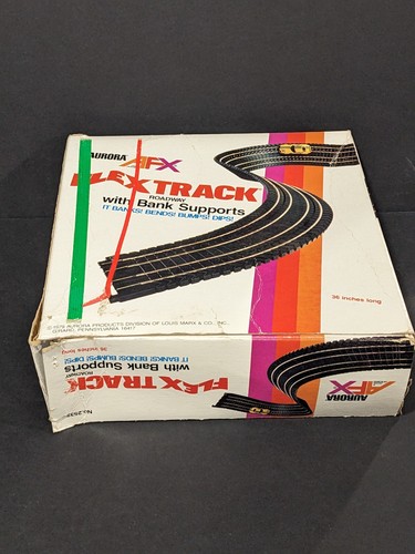 Aurora AFX No. 2532 Flex Track Roadway With Bank Supports Open Box | eBay