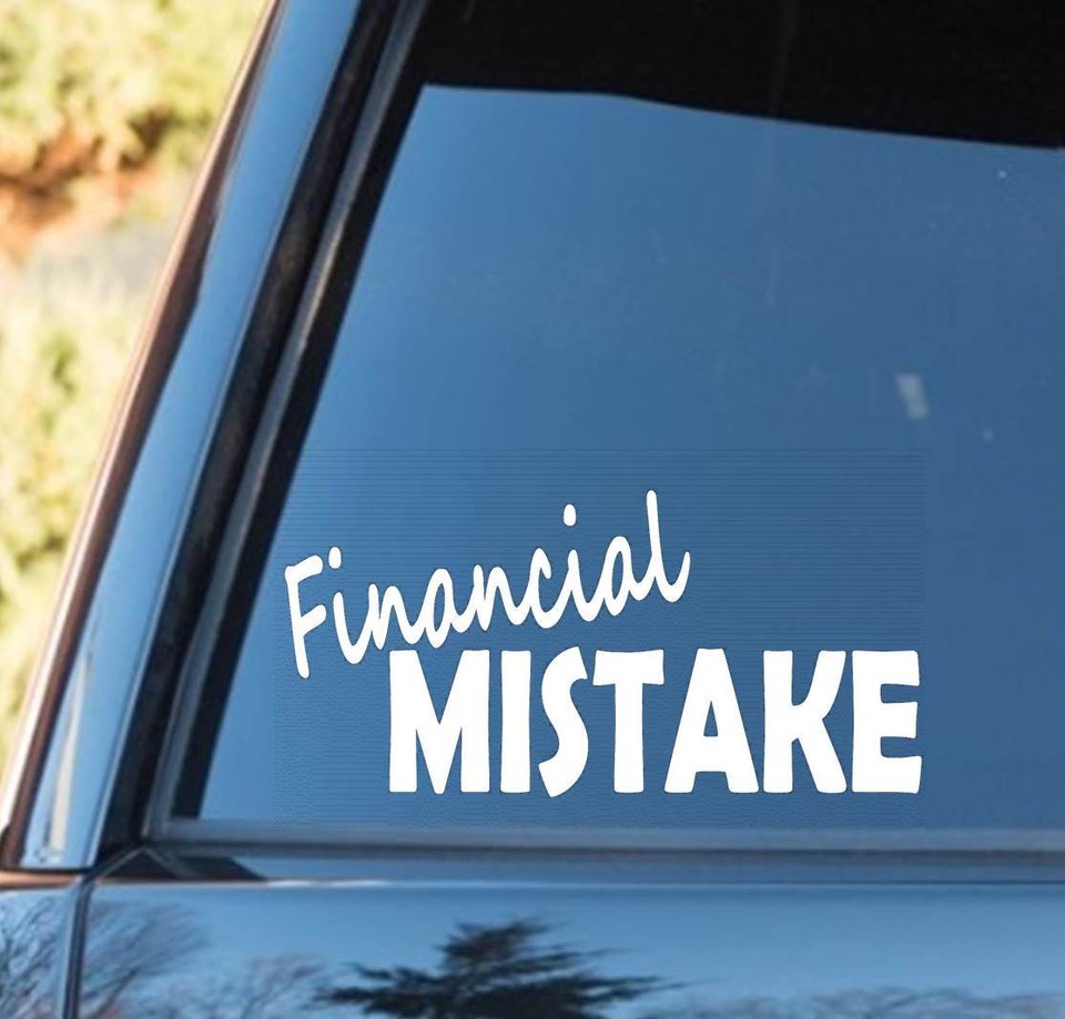 M1123 Financial Mistake Funny Decal Sticker Lemon Junk Car Truck SUV ...