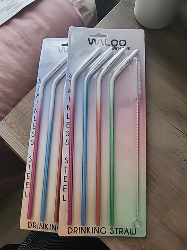 Recycle Steel Drinking Straws (2x 4- Pack and 1 Brush)- FDA Approved | eBay
