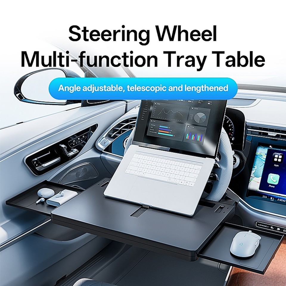 Car Steering Wheel Tray with Adjustable Angle Foldable Laptop Table for ...