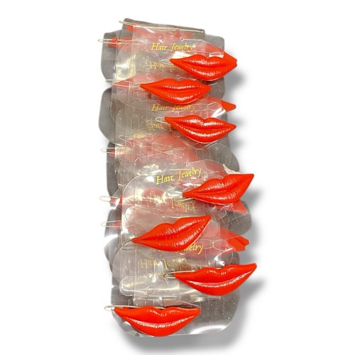 Vintage Lot Of NOS Deadstock Neon Color Hair Red Lips Clips 80s 70s ...