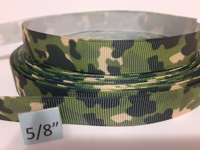 Grosgrain Ribbon Green Army Camo Country Style Hunting Woods Sports ...