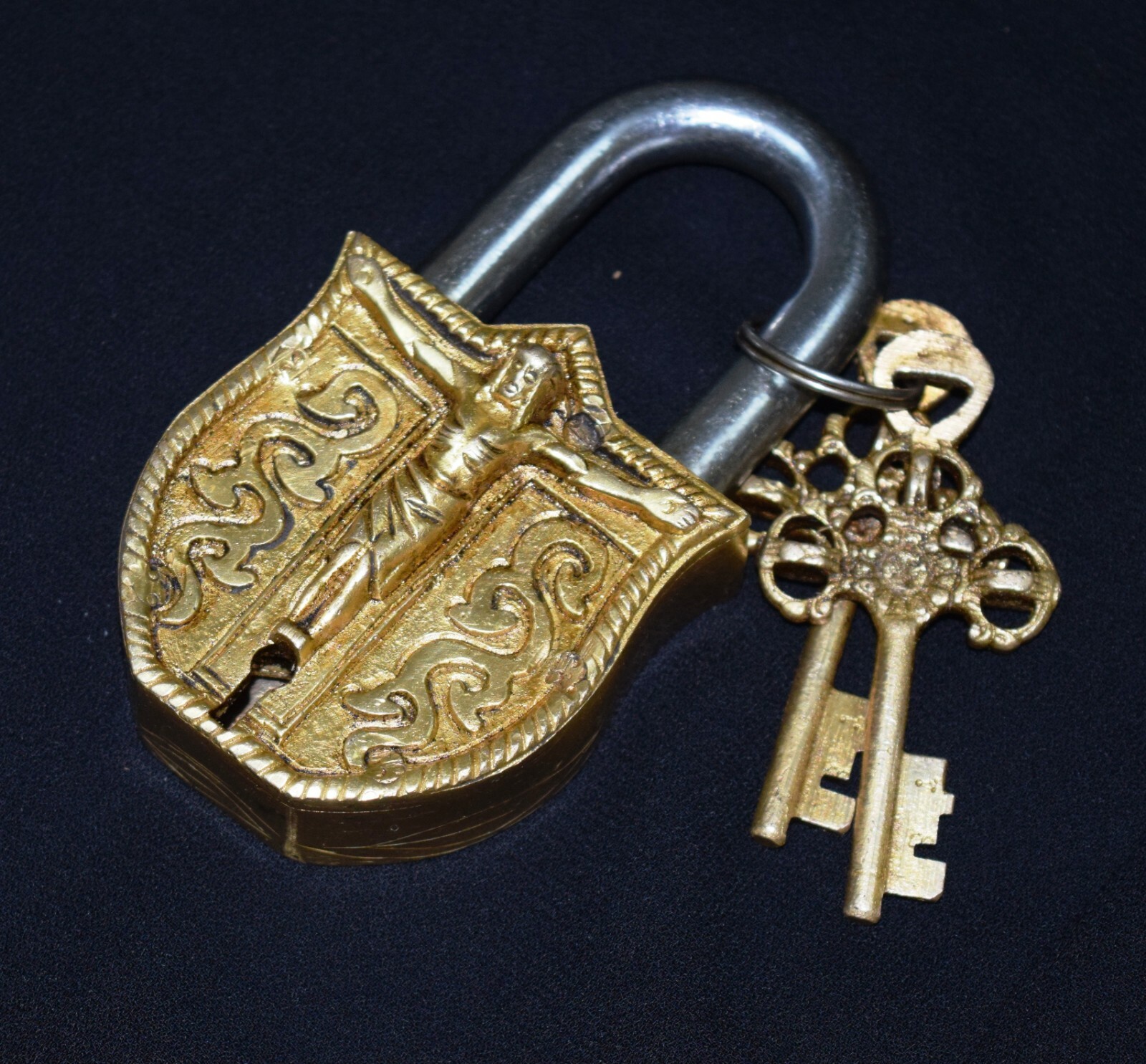God Jesus Design Padlock Brass Victorian Style Safety Door Lock Heavy ...
