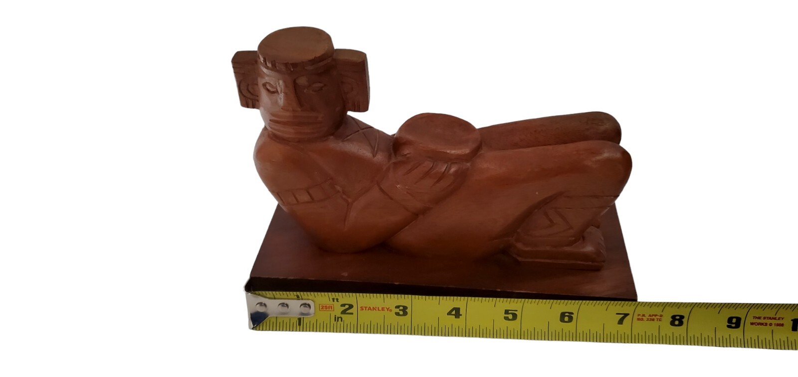 Carved Wood Chac Mool Statue Mexican Aztec Mayan god Ancient Pre ...