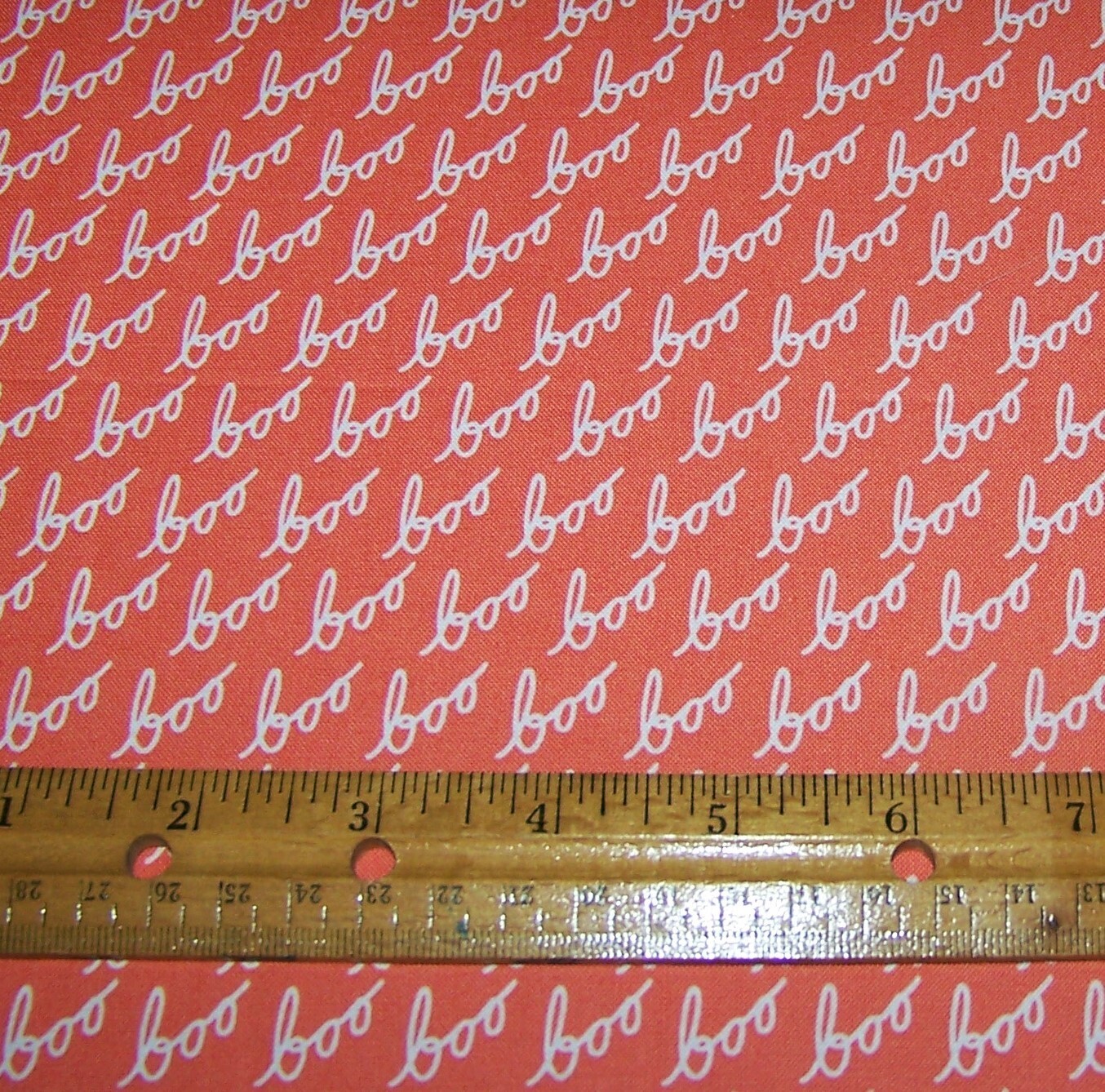 1 yd MODA Hey Boo WHITE BOO WORDS on PUMPKIN ORANGE 100% Cotton Fabric ...