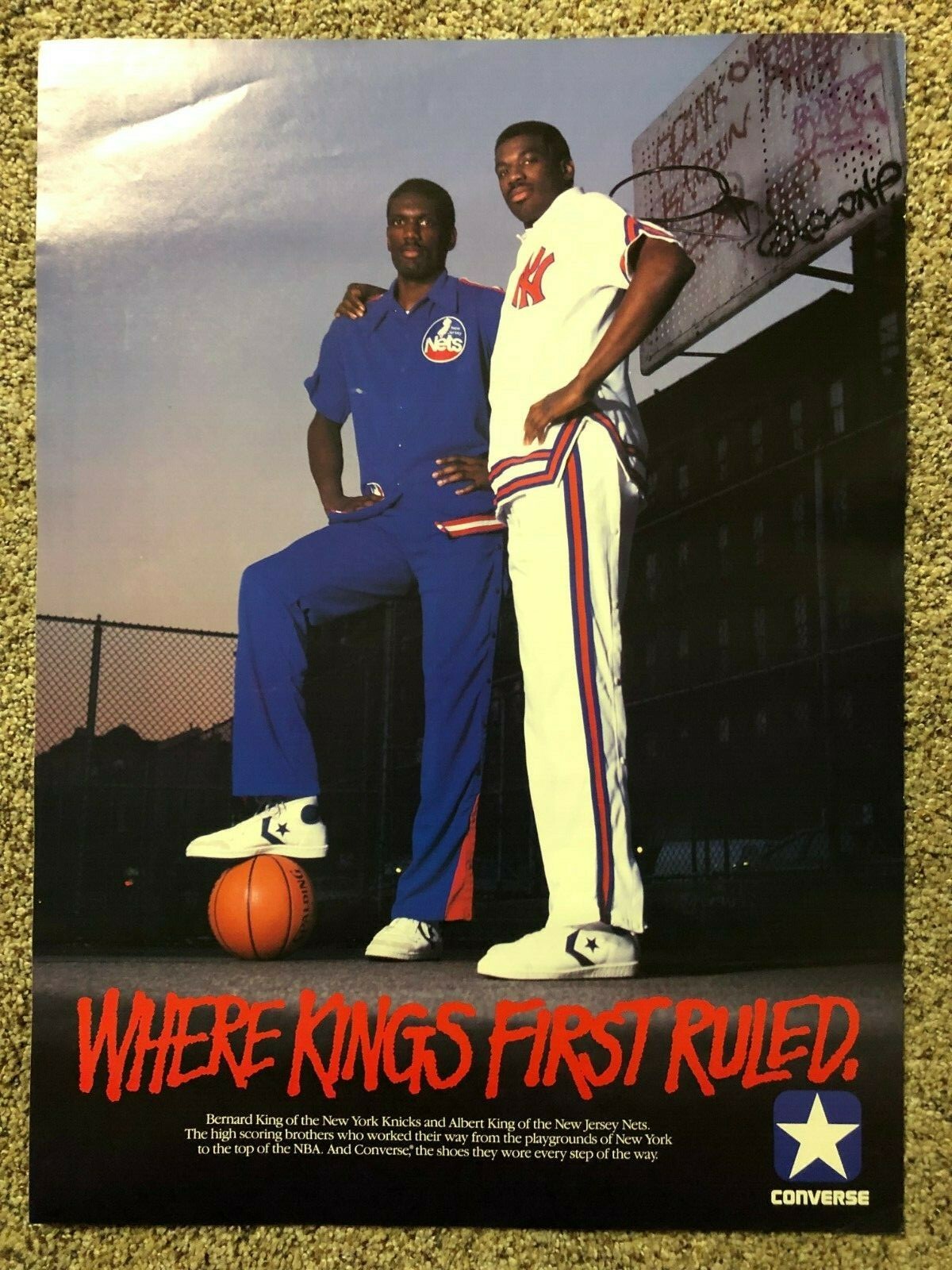 Converse 1980’s WHERE KINGS FIRST RULED Bernard King Albert Poster SI like | eBay