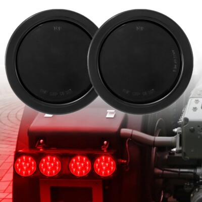 Pair 4"inch Red Round LED Tail Light Turn Backup Stop Brake Lamp For ...