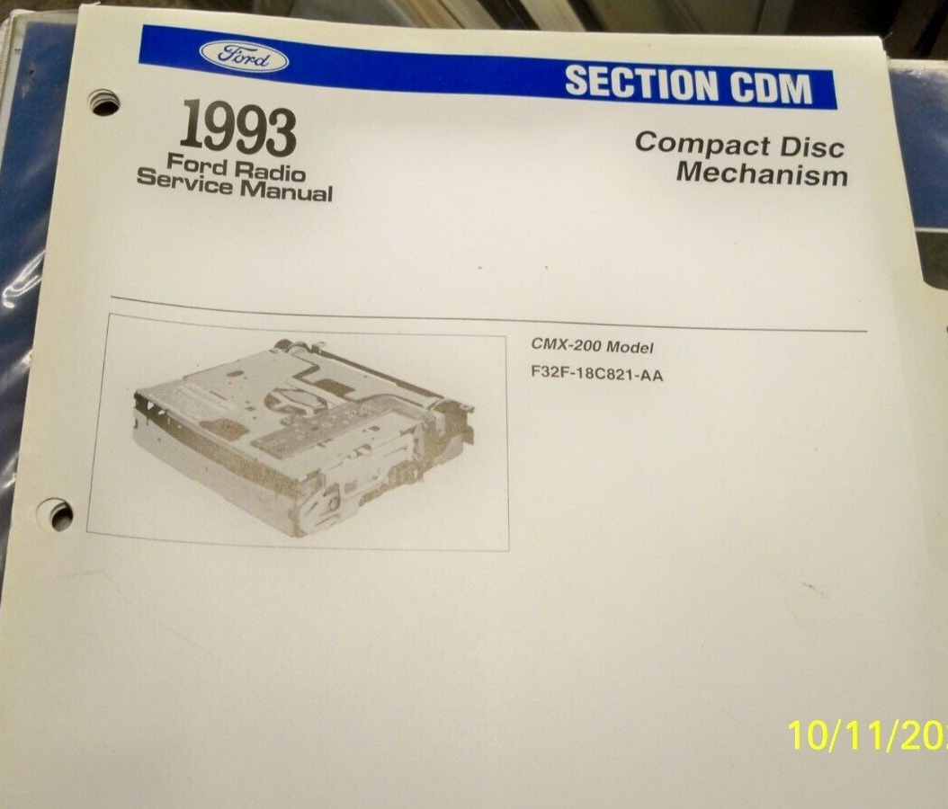 1992 1993 1994 18C815 CDR Ford audio System Service Manual CDM Compact ...