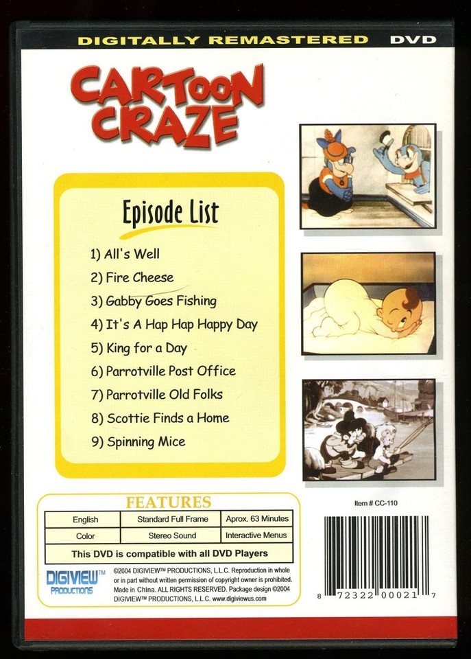 Cartoon Craze DVD 2004 Gabby and Friends It's A Hap Hap Happy Day ...