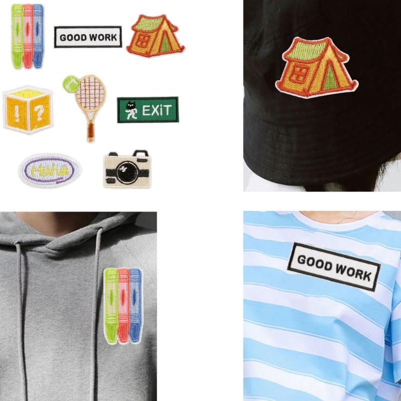 8 Pcs Good Work Sewing Patches Camera Embroidered Patches Iron On/Sew ...