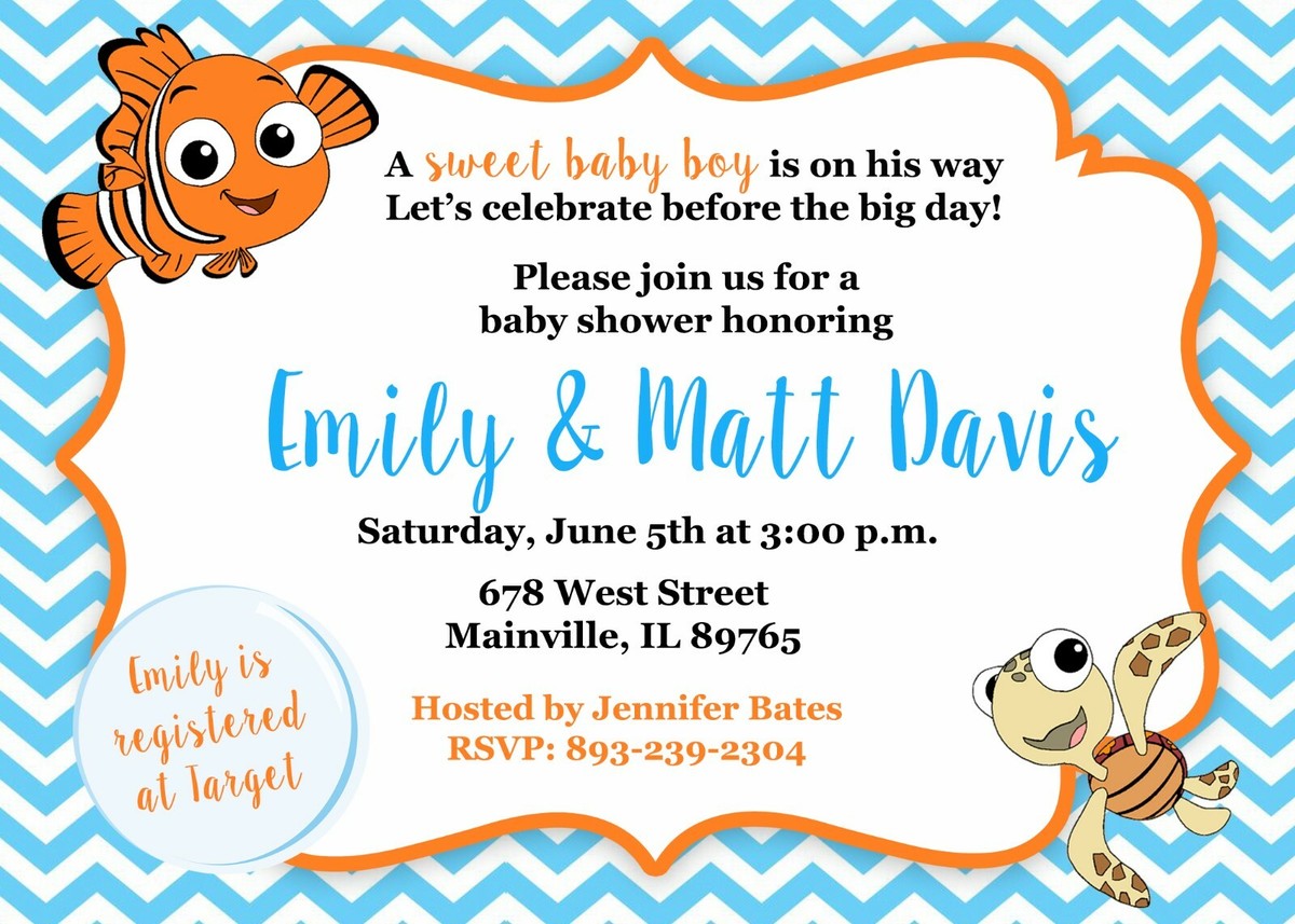 Printable Nemo Invitations Finding Nemo Birthday Invitation PRINTABLE