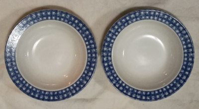 Oneida Table Trends BLUE HEATHER Set Of (2) 7 3/8” Rimmed Cereal Soup ...