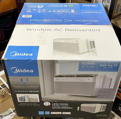 New Sealed Midea U Shaped 12,000 BTU Smart Inverter Window AC with WiFi ...
