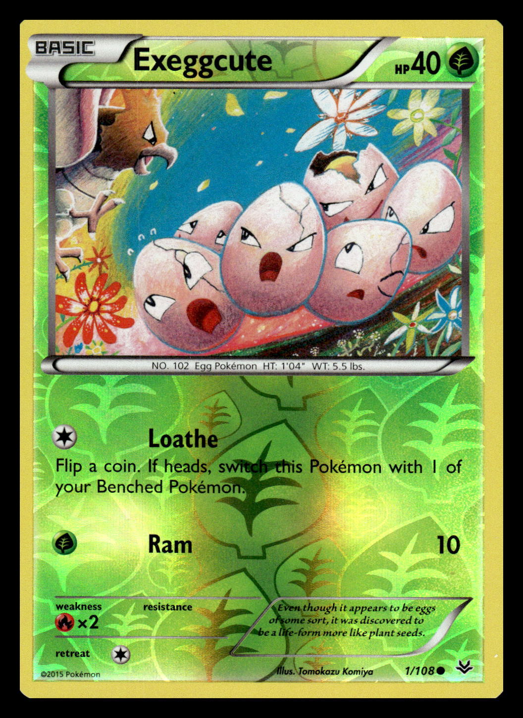 Exeggcute Reverse Holo Common 1/108 XY - Roaring Skies Pokemon Card | eBay