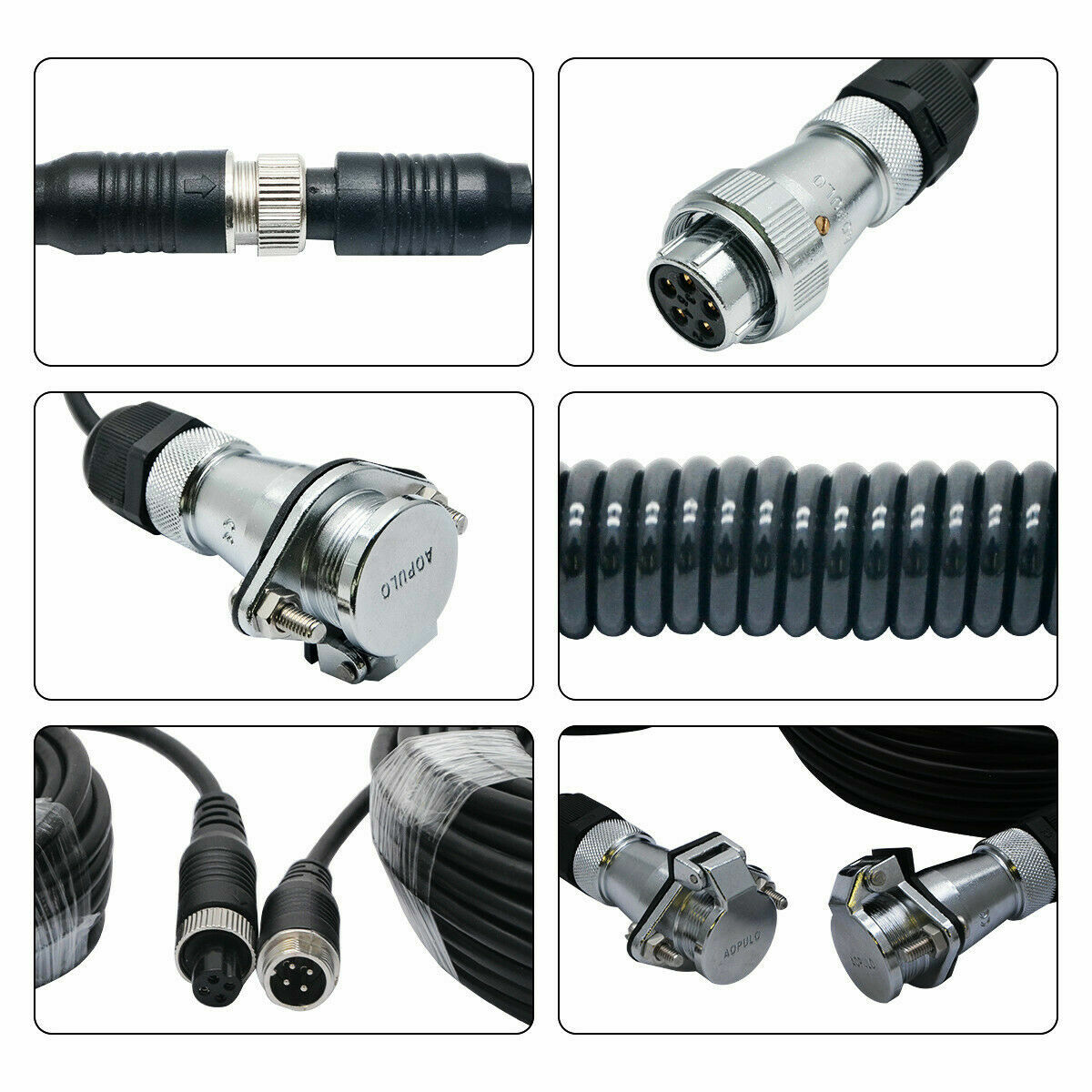 2Ch Heavy Duty Trailer Cable Suzy Coil 4PIN Connectors for Reverse ...