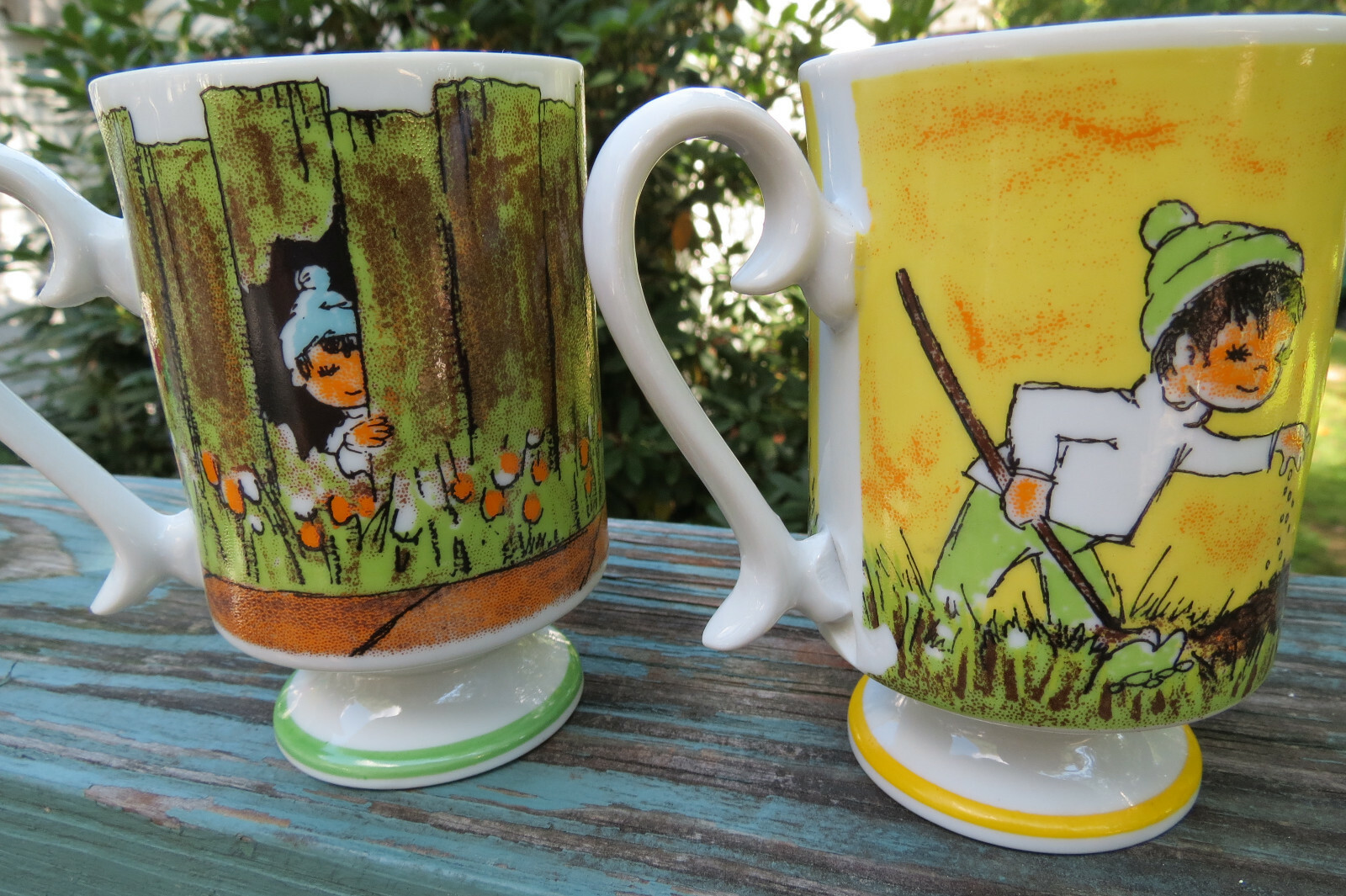 2 Jack 'n Jill mugs with pedestal and handle, Nasco fine china, Japan ...