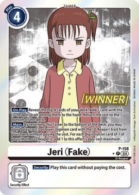 Jeri (Fake) Winner Foil - P-158 NM - Digimon TCG | eBay