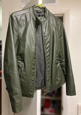 Small Baccini faux Leather Jacket In Green | eBay