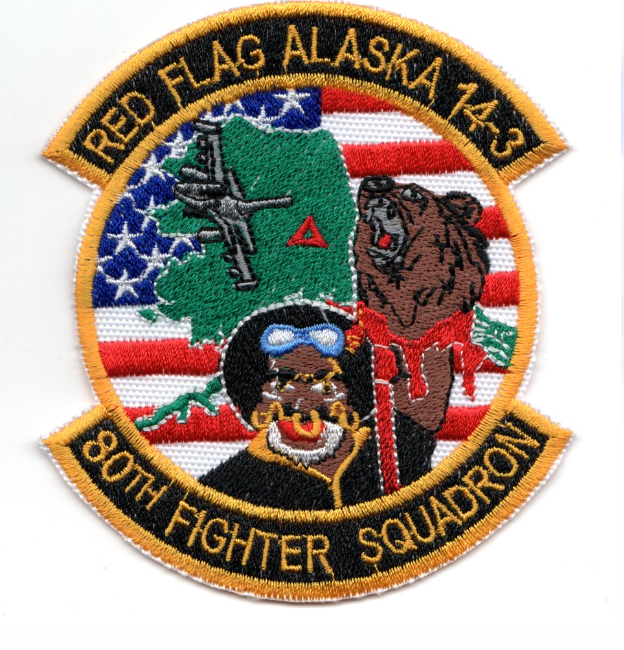 4" AIR FORCE 80TH FIGHTER SQUADRON RED FLAG ALASKA 14-3 EMBROIDERED ...