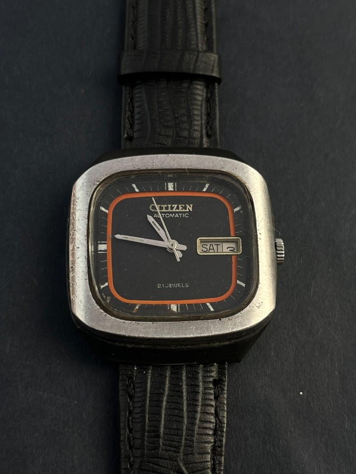 Vintage Citizen Automatic Square Day/Date 21 Jewels Japan Men's Watch ...