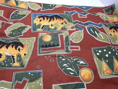 The Alexander Henry Collection Fabric Tiger/Leaves 130" x 43" | eBay