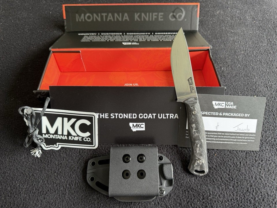 🔥Montana Knife Company MKC Stoned Goat Ultra Carbon Fiber Handle!! BNIB!!🔥 | eBay